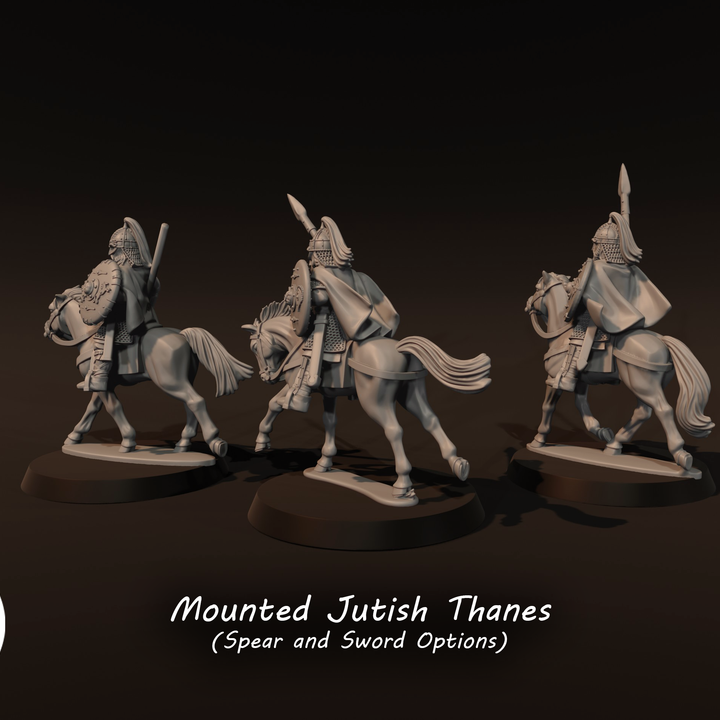 3D Printable Mounted Jutish Thanes (Spear and Sword Options) by Medbury ...