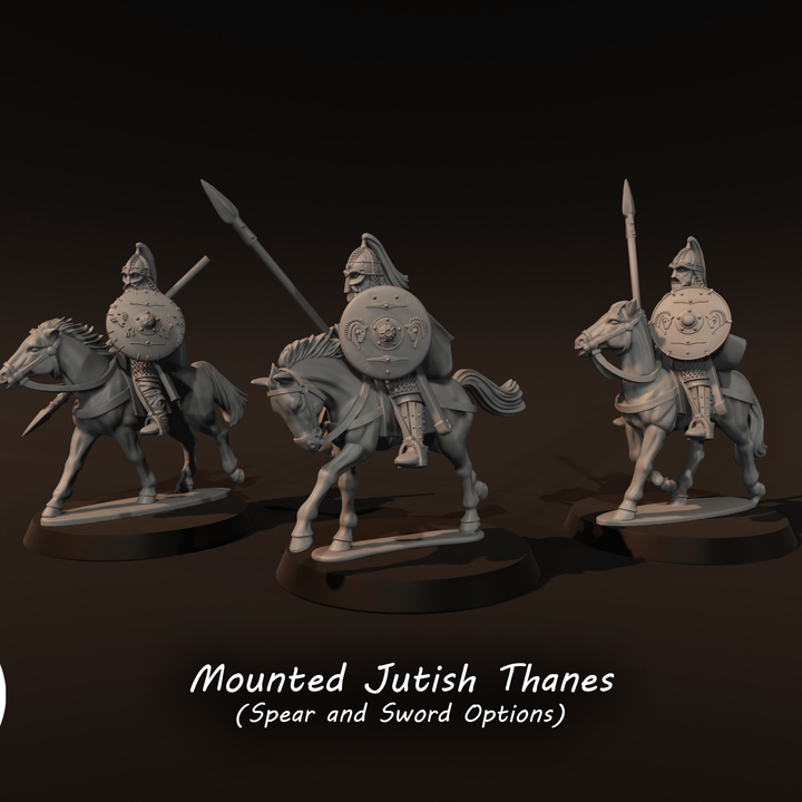 3D Printable Mounted Jutish Thanes (Spear and Sword Options) by Medbury ...