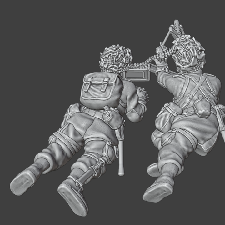 3D Printable WW2 28mm US AIRBORNE LMG TEAM FIRING by Colonel Muller