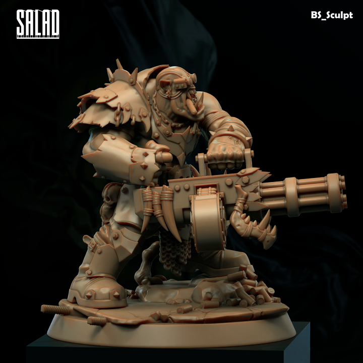 3D Printable The Orc Gunner 75 mm by Salad Sculptors