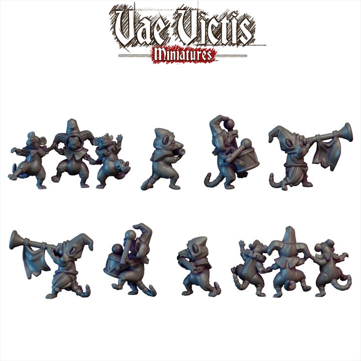3D Printable Rats marching band [PRE-SUPPORTED] by Vae Victis Miniatures