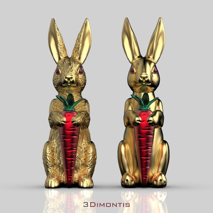 3D Printable rabbit sculpture by 3Dimontis