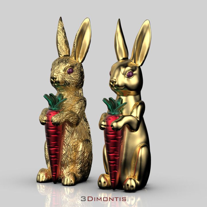 3D Printable rabbit sculpture by 3Dimontis