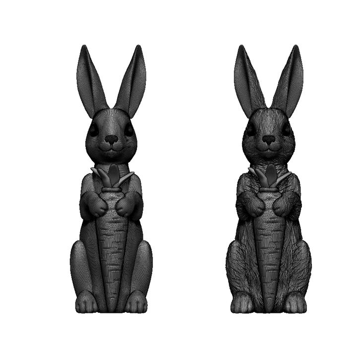 3D Printable rabbit sculpture by 3Dimontis