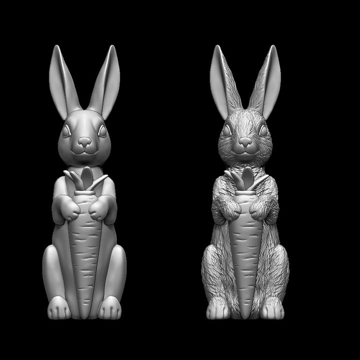 3D Printable rabbit sculpture by 3Dimontis