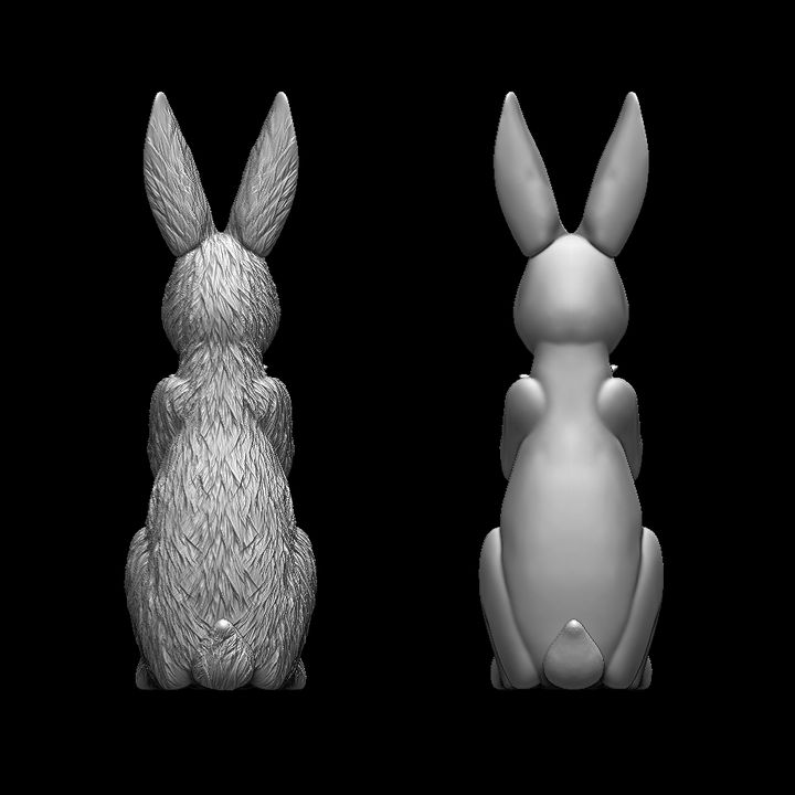 3D Printable rabbit sculpture by 3Dimontis