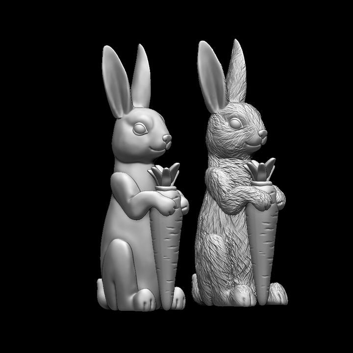 3D Printable rabbit sculpture by 3Dimontis