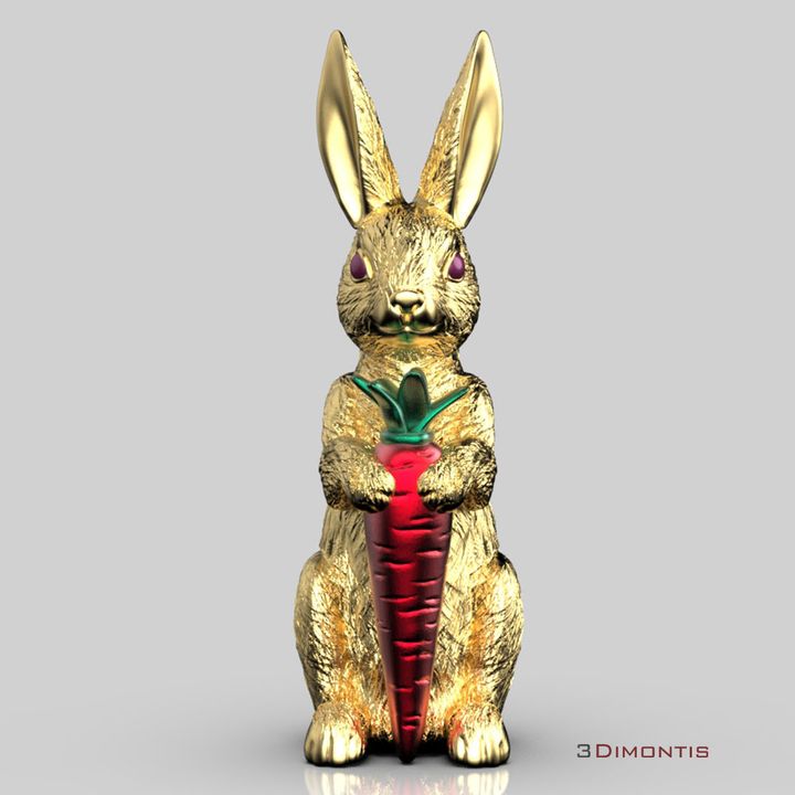 3D Printable rabbit sculpture by 3Dimontis