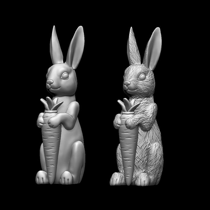 3D Printable rabbit sculpture by 3Dimontis