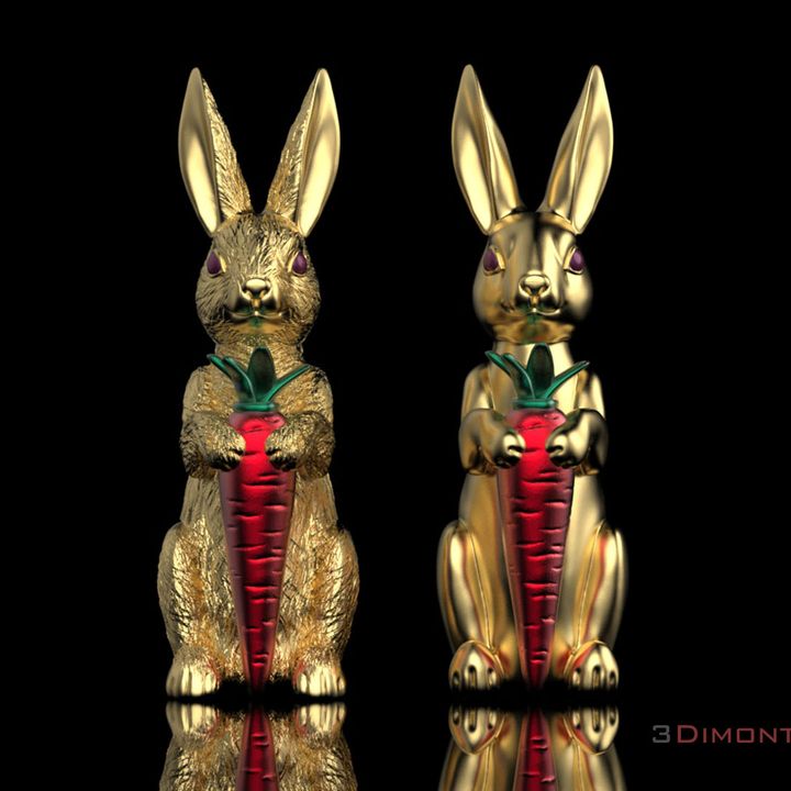 3D Printable rabbit sculpture by 3Dimontis