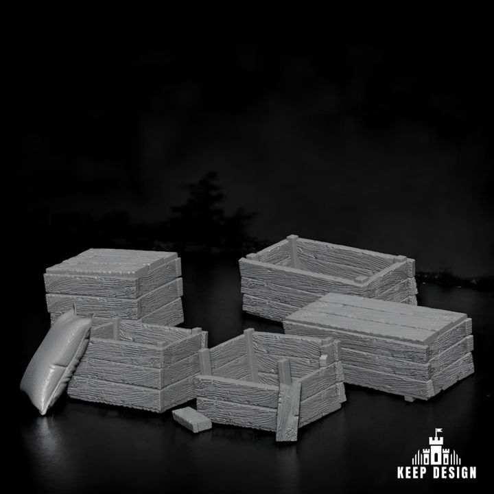 3D Printable Wooden Crates Set by Keep Design