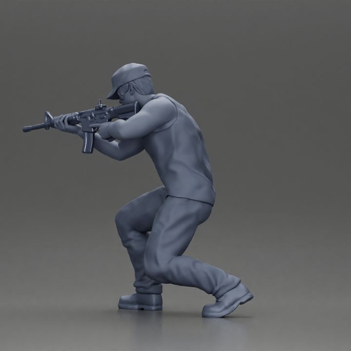 3D Printable Armed Man Takes Defensive Stance During High-Stakes ...