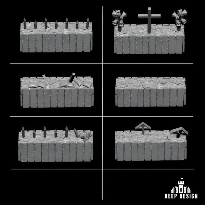 3D Printable Trenches Set 6pcs long segments by Keep Design