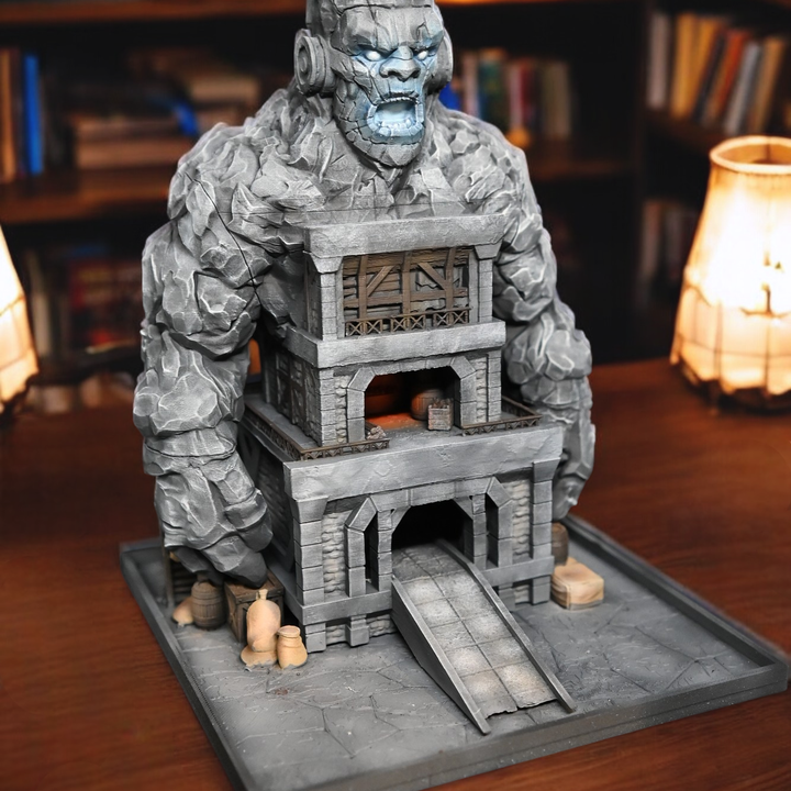3D Printable Construct Forge Dice Tower by Mystic Makers Miniatures