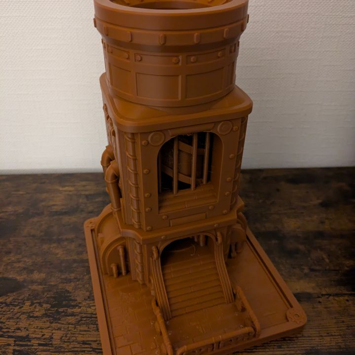 3D Print of Steampunk Power Generator Dice Tower by antoine90