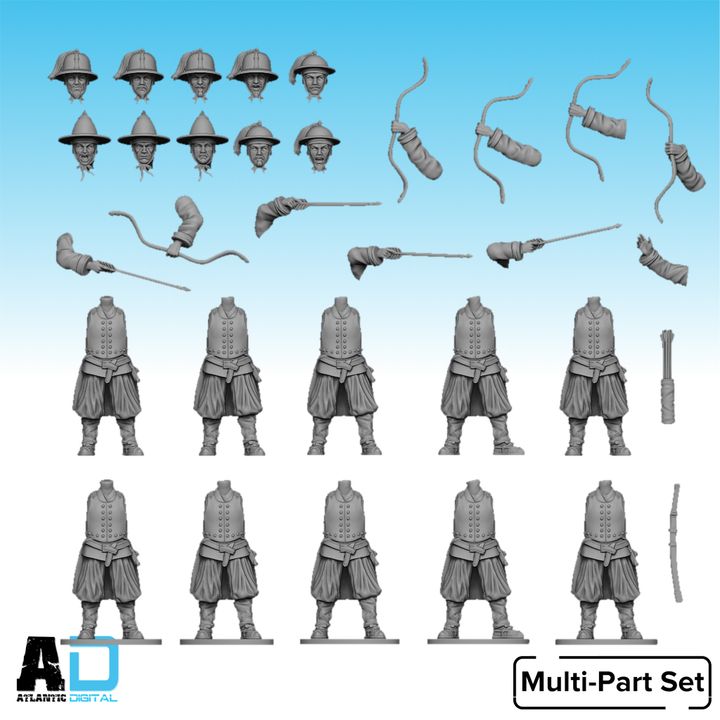 3D Printable Joseon Archers in paper armor by Wargames Atlantic