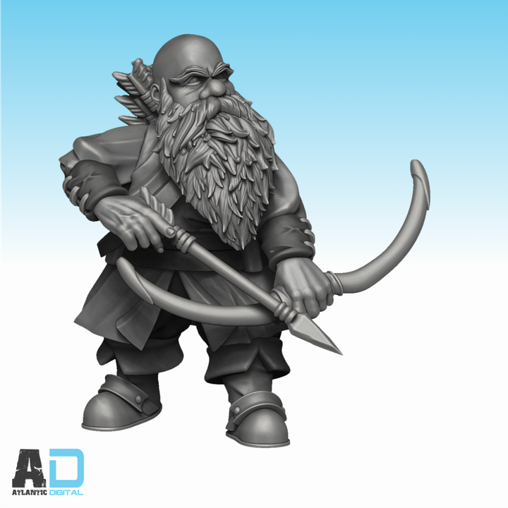 3D Printable Dwarf Rangers by Wargames Atlantic
