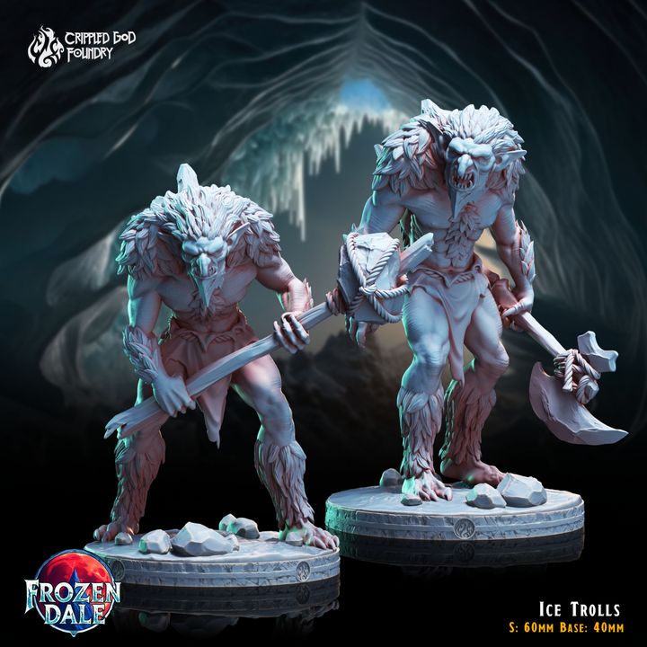 3D Printable Ice Trolls by Crippled God Foundry