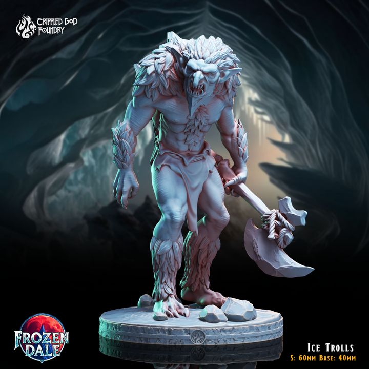 3D Printable Ice Trolls by Crippled God Foundry