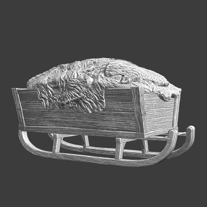 3D Printable Medieval sledge with fur - Wargaming Scenery by Northern ...