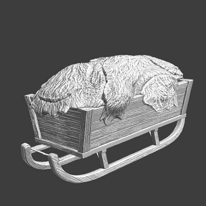 3D Printable Medieval sledge with fur - Wargaming Scenery by Northern ...