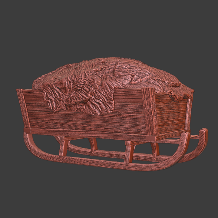 3D Printable Medieval sledge with fur - Wargaming Scenery by Northern ...