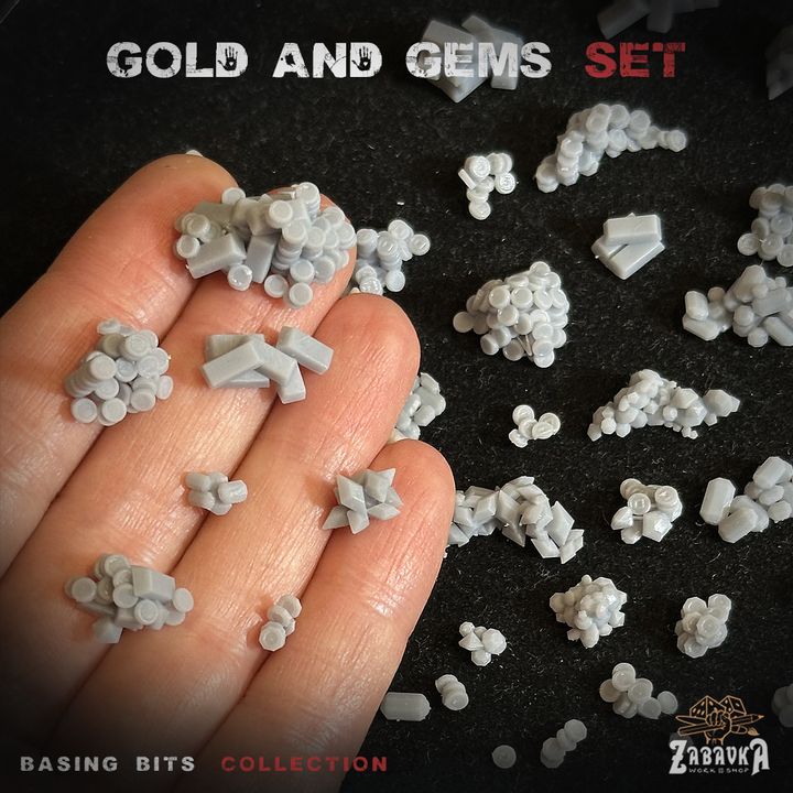 3D Printable Gold & Gems - Basing Bits by Zabavka Workshop