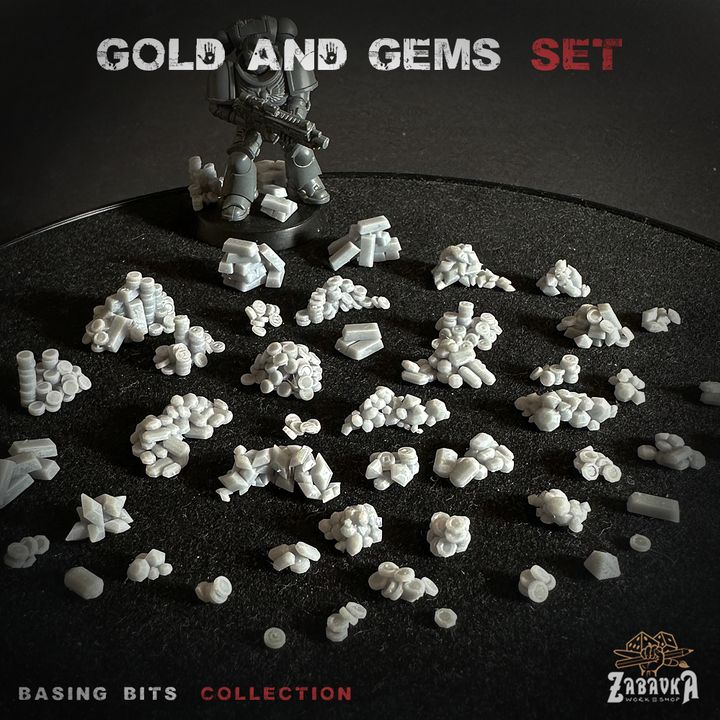 3D Printable Gold & Gems - Basing Bits by Zabavka Workshop