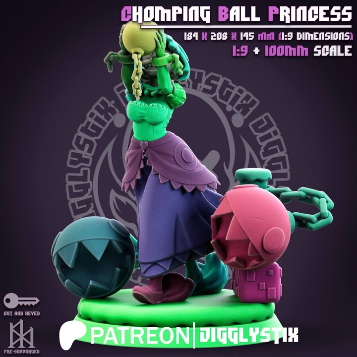 3D Printable Chomping Ball Princess by Jigglystix