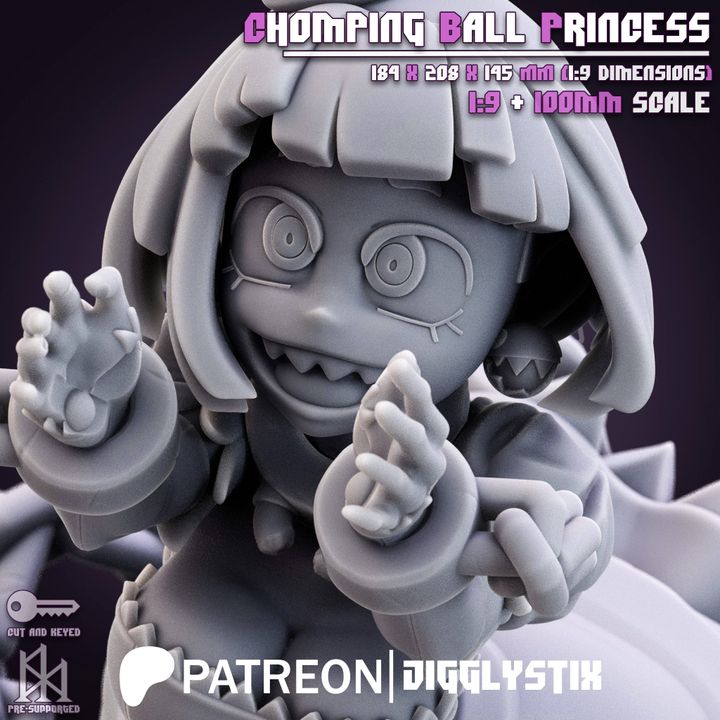 3D Printable Chomping Ball Princess by Jigglystix