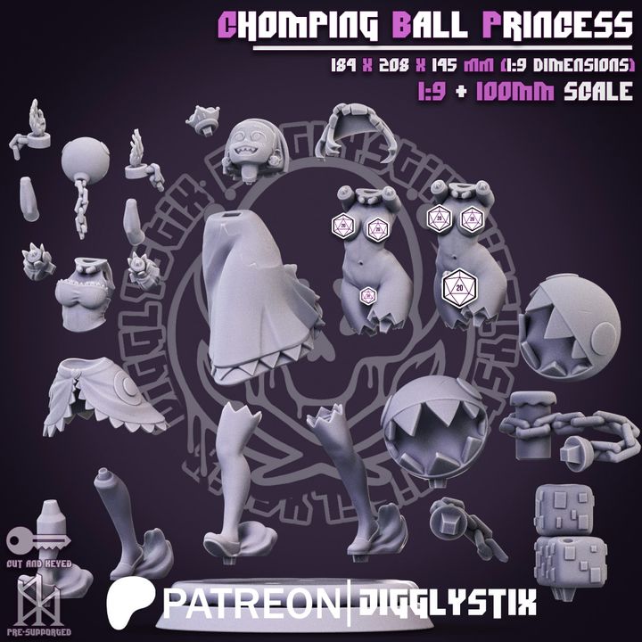 3D Printable Chomping Ball Princess by Jigglystix