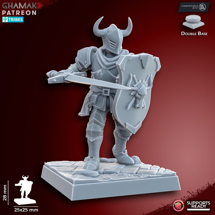 3D Printable Taurus knights on foot by Ghamak