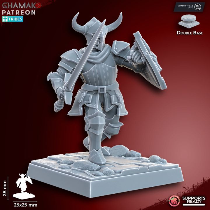3D Printable Taurus knights on foot by Ghamak