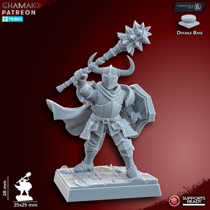 3D Printable Taurus knights on foot by Ghamak