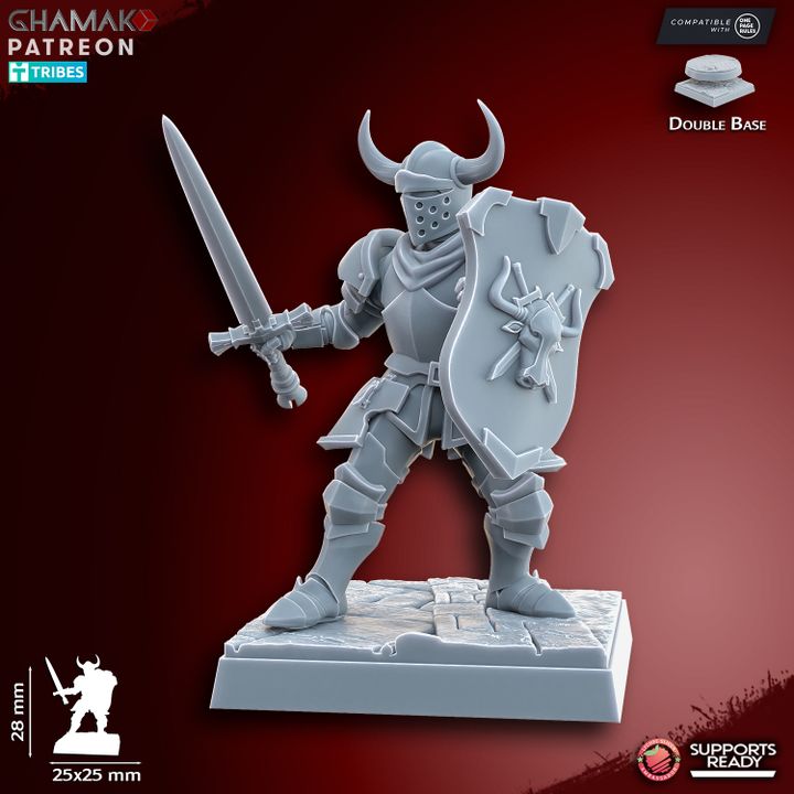 3D Printable Taurus knights on foot by Ghamak