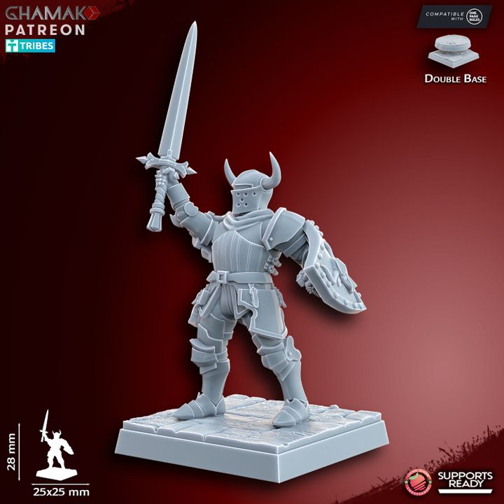 3D Printable Taurus knights on foot by Ghamak