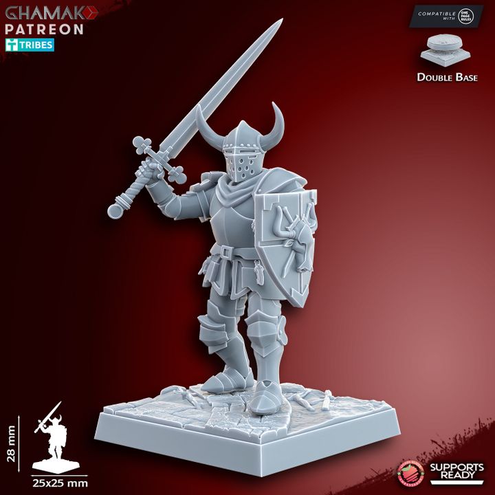 3D Printable Taurus knights on foot by Ghamak