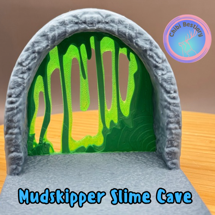 3D Printable Mudskipper Slime Cave Display by ChibiBestiary