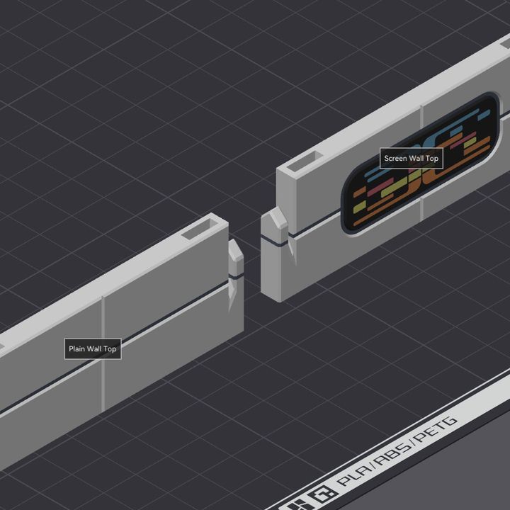 3D Printable Modular Wall Set - Sleek Starship by Griffin Designs