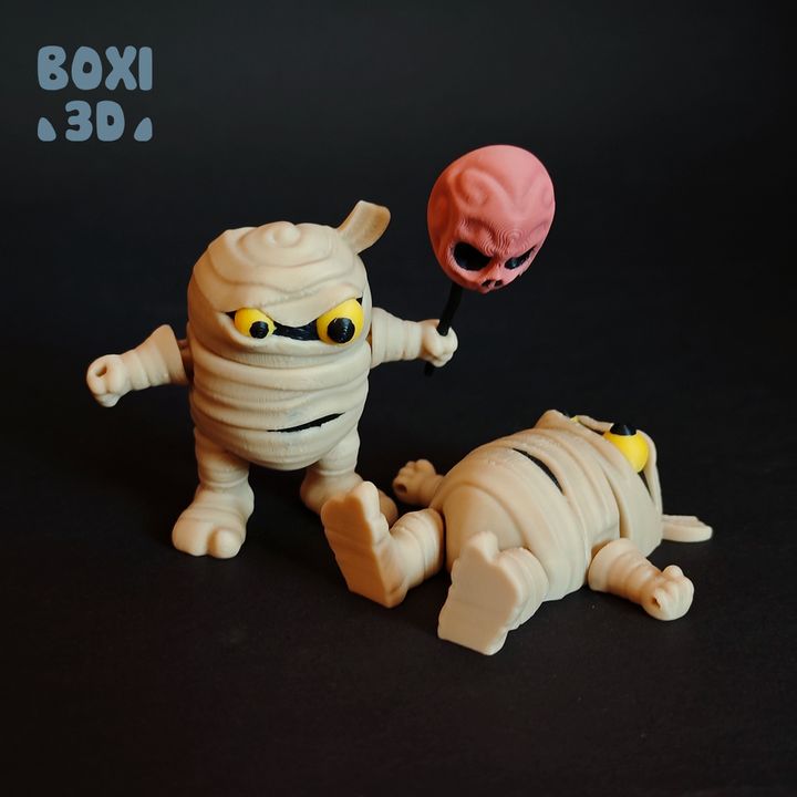 3D Printable Mummy - flexi - articulated - cute - STL file for 3D ...