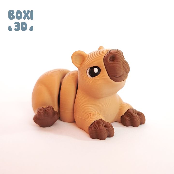 3D Printable Capybara - flexi - articulated - cute - STL file for 3D printing - print in place ...