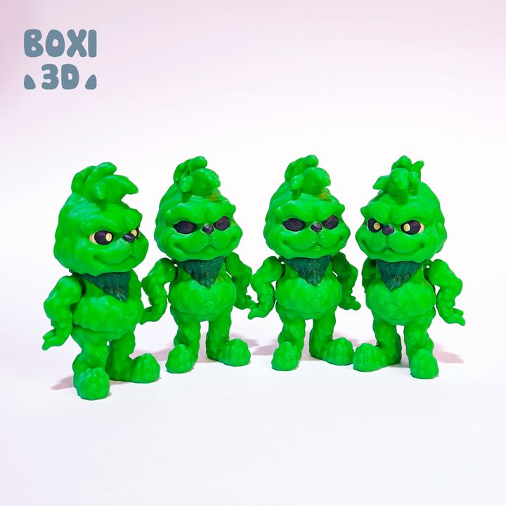 3D Printable The Grinch - flexi - articulated - cute - STL file for 3D ...
