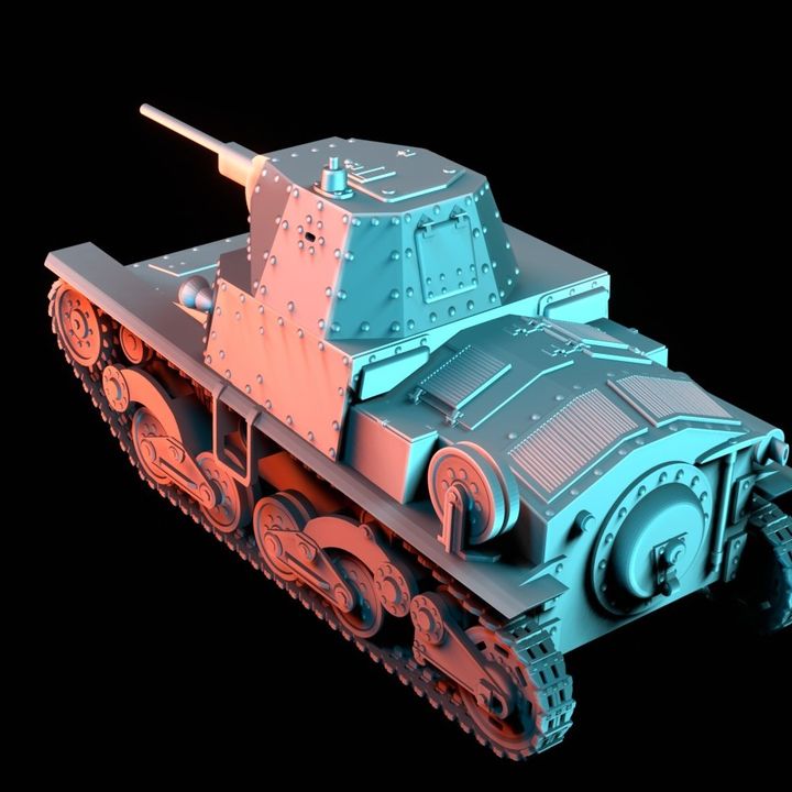 3D Printable L6/40 Italian Light Tank - 1:56 scale by Culverin Models