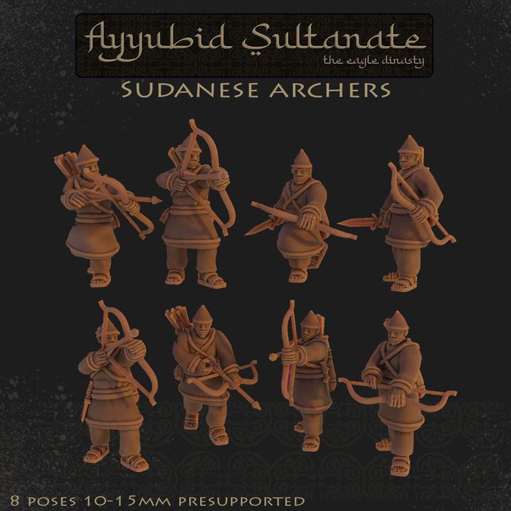 3D Printable Ayyubid Sultanate - Sudanese archers by The Gip
