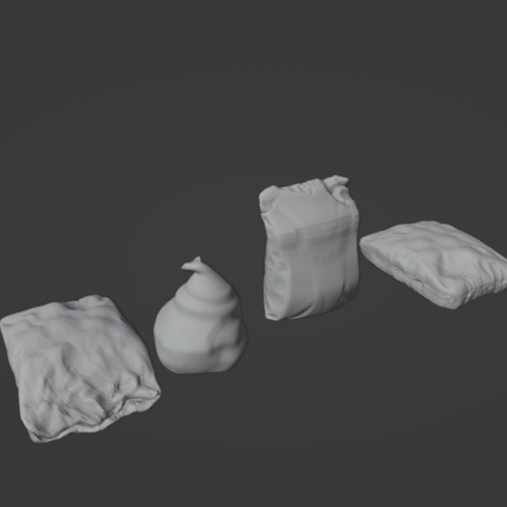 3D Printable Fantasy Grain Sack Set by Michael Crossman