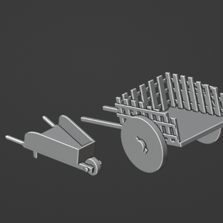 3D Printable Fantasy Hand Carts Set by Michael Crossman