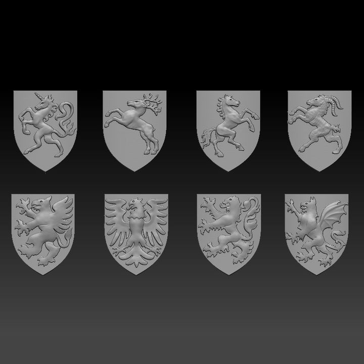 3D Printable Heraldic shields 001 (8) by Dark Art Digital