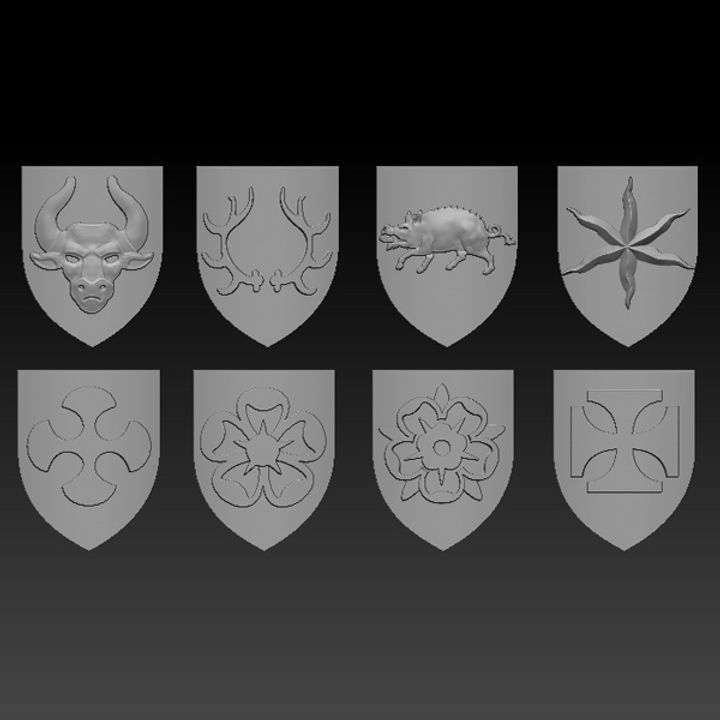 3D Printable Heraldic shields 003 (8) by Dark Art Digital