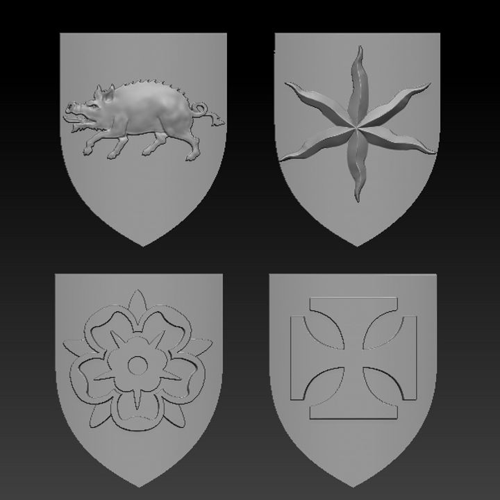 3D Printable Heraldic shields 003 (8) by Dark Art Digital