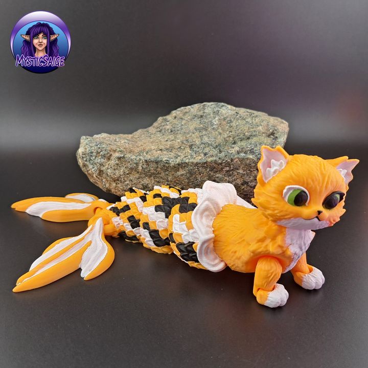 3D Printable MerCat - Mermaid Cat by MysticSaige